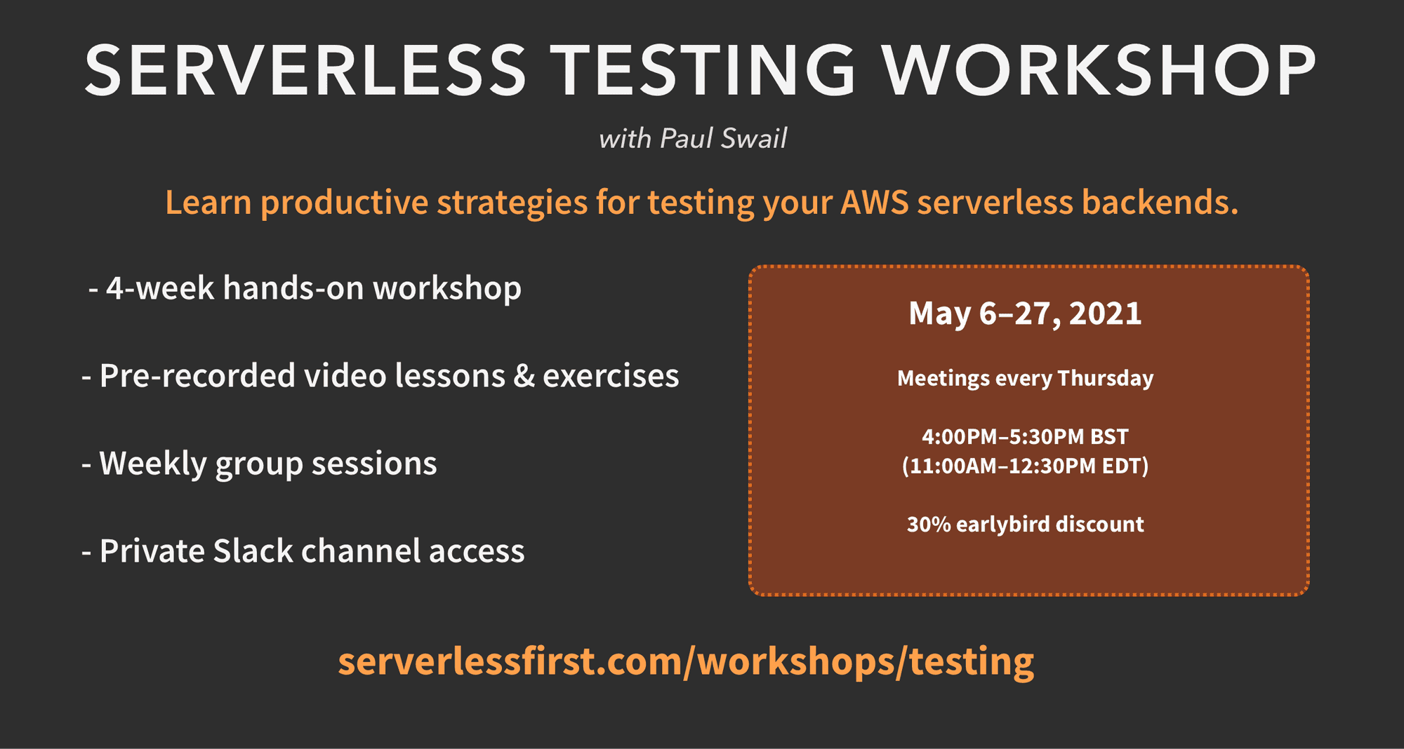 Serverless Testing Workshop | Serverless First Serverless Testing Workshop | Serverless First